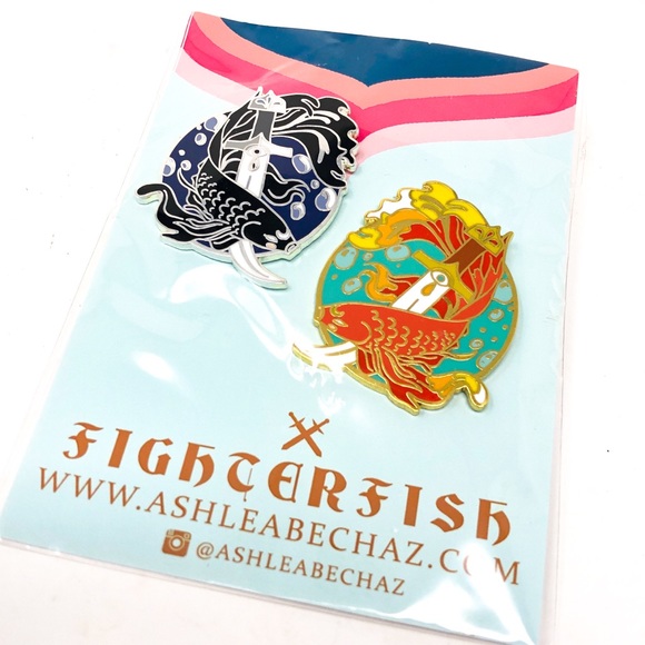 Accessories | Siamese Fighting Fish Enamel Pins | Poshmark